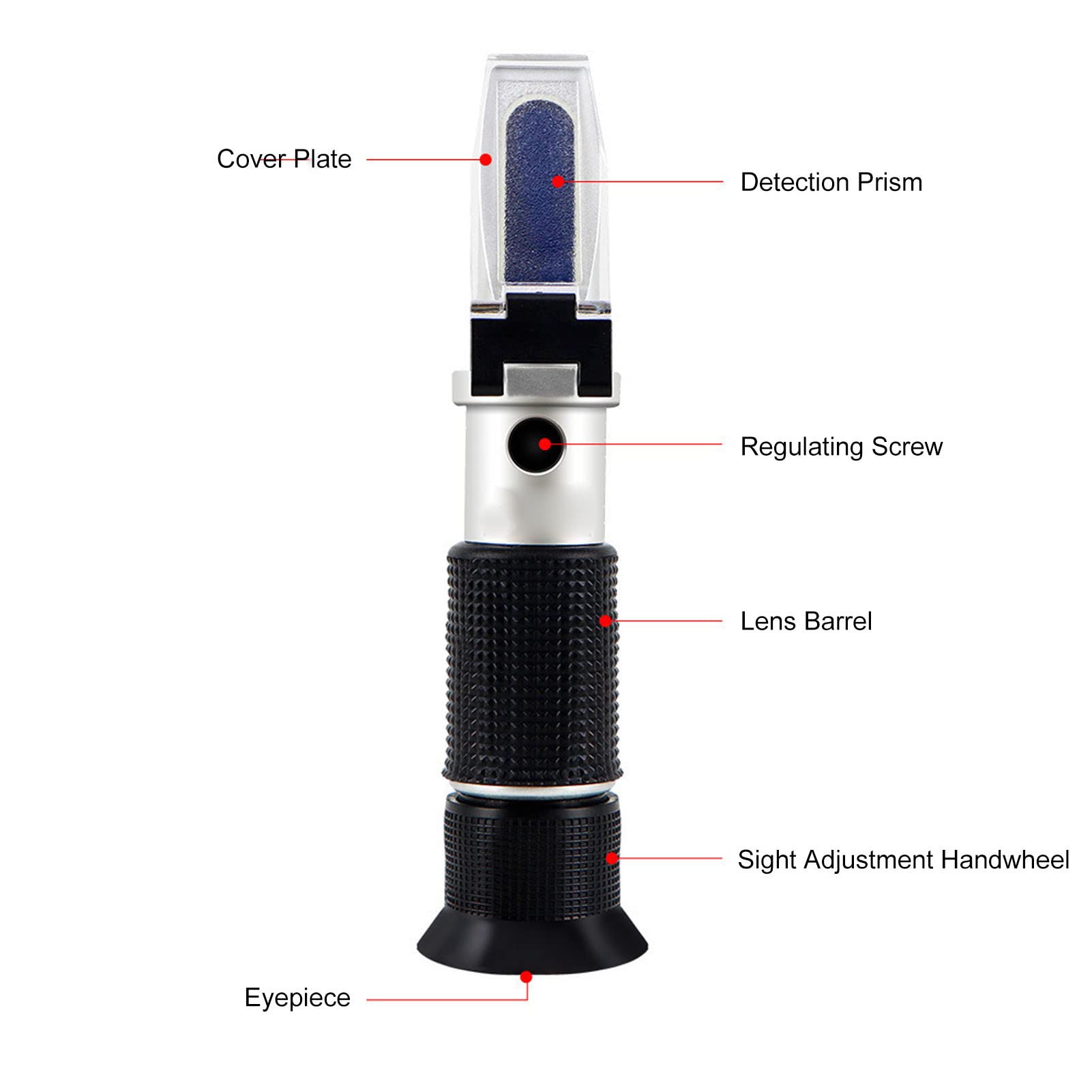 Brewing Refractometer, Easy Operation Wine Refractometer 0‑80% Test Range Portable for Measurement