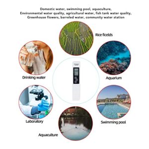 Digital Water Tester, TDS Meter Easier to Read Interference Resistant HD Display Portable Rustproof 3 in 1 High Accuracy for Aquaculture