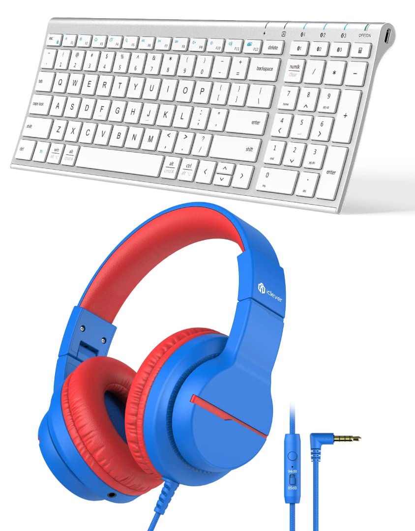 iClever HS19 Kids Headphones & BK10 Bluetooth Keyboard Bundles