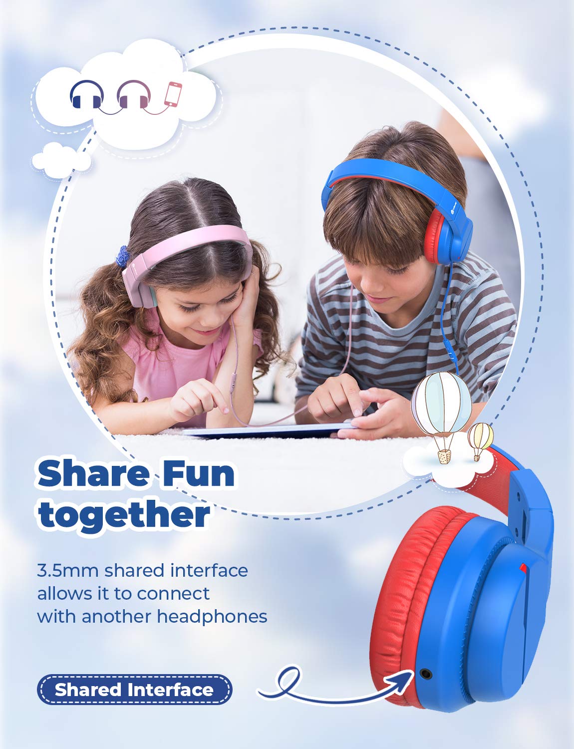 iClever HS19 Kids Headphones & BK10 Bluetooth Keyboard Bundles