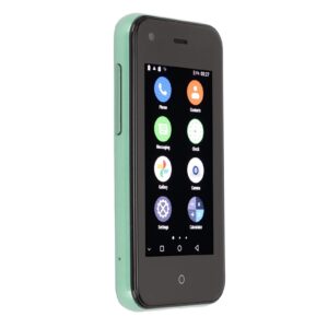 d18 mini phone, 2mp rear 0.3mp front 1gb ram 8gb rom 2.5 inch high definition screen 3g mini smartphone one piece for work (green)