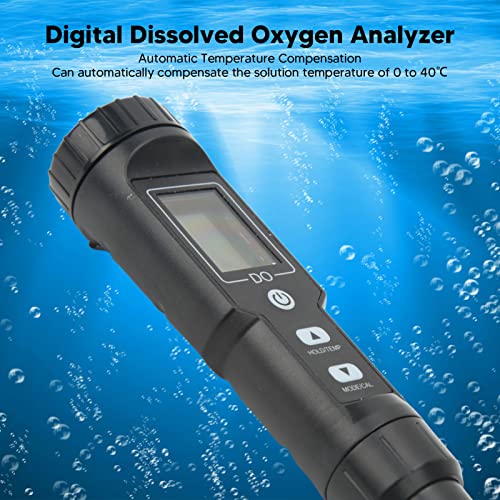 Dissolved Oxygen Detector, High Accuracy Water Oxygen Measuring Pen Large Display Screen for Mariculture