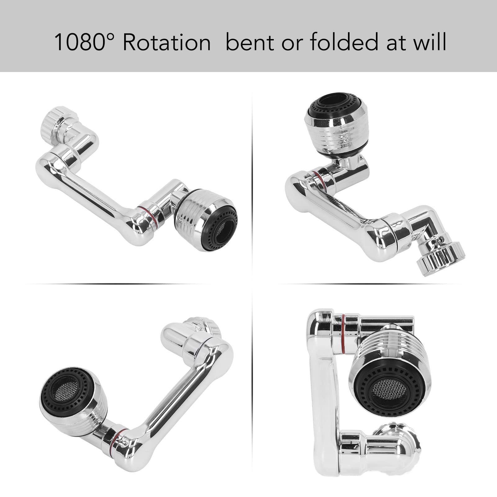 YWBL-WH Faucet Extender Bendable 1080 Degree Rotating Faucet Extender for Kitchen Sink Faucet Extension Acessories