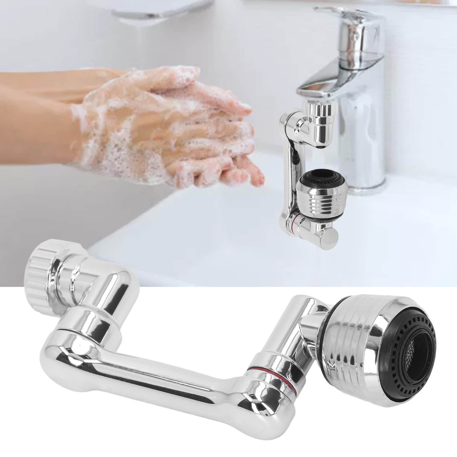 YWBL-WH Faucet Extender Bendable 1080 Degree Rotating Faucet Extender for Kitchen Sink Faucet Extension Acessories