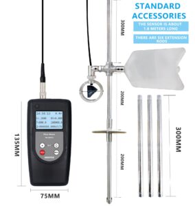 hojila digital water velocity meter water flow rate meter fm-100v10 for open channels flow velocities measurements, range 0.01-10.00 m/s…