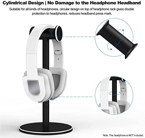 Headset Stand Durable Aluminum Alloy Headphones Holder Metal ABS Headphone Stand Detachable Stable Bracket Headphone Stand (Color : Black, Size : 10 * 10 * 23cm)