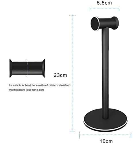 Headset Stand Durable Aluminum Alloy Headphones Holder Metal ABS Headphone Stand Detachable Stable Bracket Headphone Stand (Color : Black, Size : 10 * 10 * 23cm)