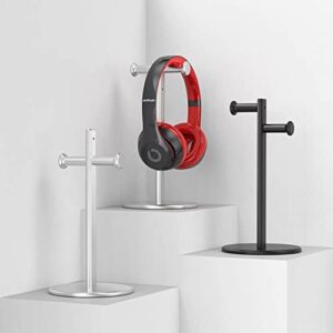 Headset Stand Aluminum Alloy Vertical Stand Desktop Headphone Holder Game Table Accessories Headset Stand 10.15 Inches High Headphone Stand (Color : Silver)