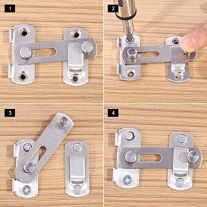 Sliding Door Lock, Strong and Durable Easy to Install Novel Design Hasp Latch Lock with 4 Pcs Screws for Fitting Room for Cabinet