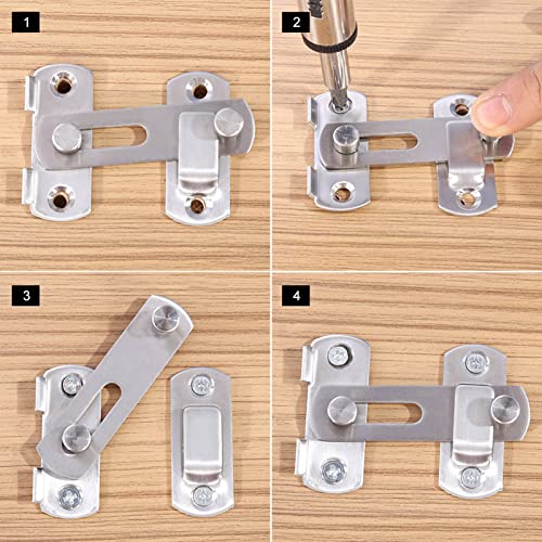 Sliding Door Lock, Strong and Durable Easy to Install Novel Design Hasp Latch Lock with 4 Pcs Screws for Fitting Room for Cabinet