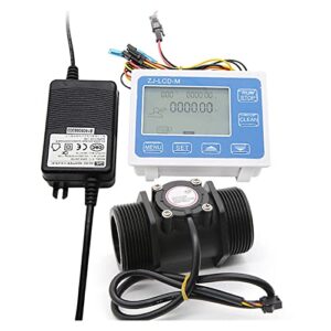 mangao dn40 digital display flow quantitative controller water flow sensor use to control and display liquid flow (size : us plug)