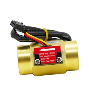 MANGAO 3/4" Water Flow Sensor Brass Internal Thread 1.75MPa Sensor Turbine Flowmeter DC5~18V