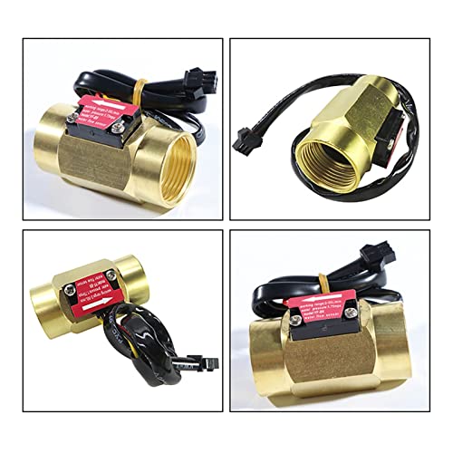 MANGAO 3/4" Water Flow Sensor Brass Internal Thread 1.75MPa Sensor Turbine Flowmeter DC5~18V