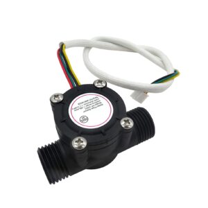 1/2" Water Heater Water Flow Sensor 1.75MPa Sensor Turbine Flowmeter DC5~18V with Temperature Induction