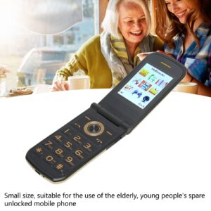 Yunseity Unlocked Senior Flip Cell Phone, Loud Volume Large Buttons Mobile Phone with 2.4 Inch Touch Screen, Easy to Use Kids Seniors Flip Phone with Flashlight Radio Ebook (Gold)