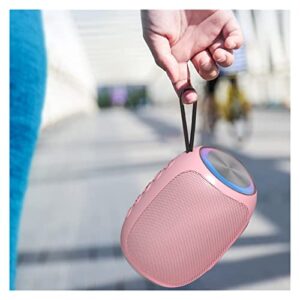 BMFHJEQ Portable Wireless Bluetooth Speaker Colorful LED Audio Outdoor Mini Speaker Support TF Card Super Long Battery Life (Black)