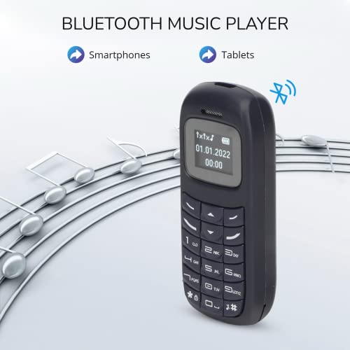 Yunseity Mini Cell Phone for Seniors, Loud Volume Large Buttons 2 SIM Cards Mobile Phone, Bluetooth Music Player Simple Cell Phone, Low Radiation, Multilingual, Long Standby (Blue)