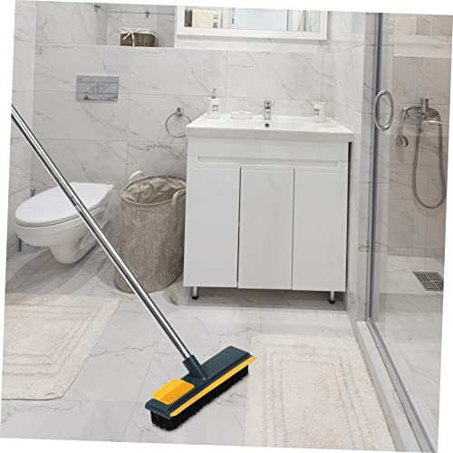 VILLFUL Floor Brush Grout Scrub Brush Shower Brush Tile Grout Brush Baseboard Cleaner Tool with Handle Deck Tiles Deck Flooring Bath Tub Scrubber Plastic Household Cleaning Ball