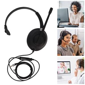 Wired Headset, 3.5mm Business Headset, ENC Noise Reduction Volume Adjustment Monaural Telephone Headset,Durable Headset with Mic for Home Call Center