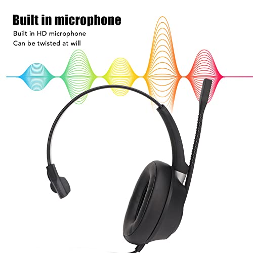 Wired Headset, 3.5mm Business Headset, ENC Noise Reduction Volume Adjustment Monaural Telephone Headset,Durable Headset with Mic for Home Call Center