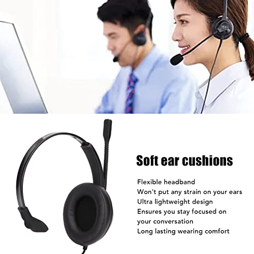 Wired Headset, 3.5mm Business Headset, ENC Noise Reduction Volume Adjustment Monaural Telephone Headset,Durable Headset with Mic for Home Call Center