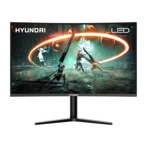 hyundai 32 inch curved gaming monitor - full hd 1080p led 165hz refresh rate, 3 sides narrow bezel 178° wide viewing, hdmi & displayport, 75 x 75 mm vesa mountable, black (32cgm series)