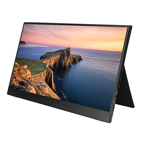 TOPINCN FHD Computer Display, Dual Speakers IPS Portable Monitor 1920x1080 Resolution 14in with Magnetic Cover for Laptop (US Plug)