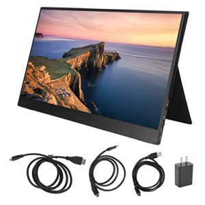 TOPINCN FHD Computer Display, Dual Speakers IPS Portable Monitor 1920x1080 Resolution 14in with Magnetic Cover for Laptop (US Plug)