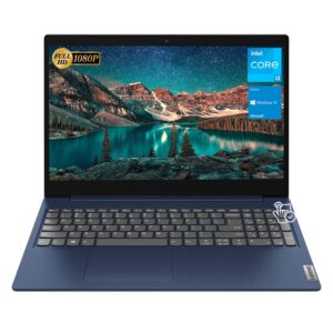 lenovo ideapad 3i laptop, 15.6” fhd, 11th gen intel core i3-1115g4 processor, 8gb ddr4 ram, 256gb pcie nvme ssd, fingerprint reader, sd card reader, hdmi, webcam, windows 10 home, blue