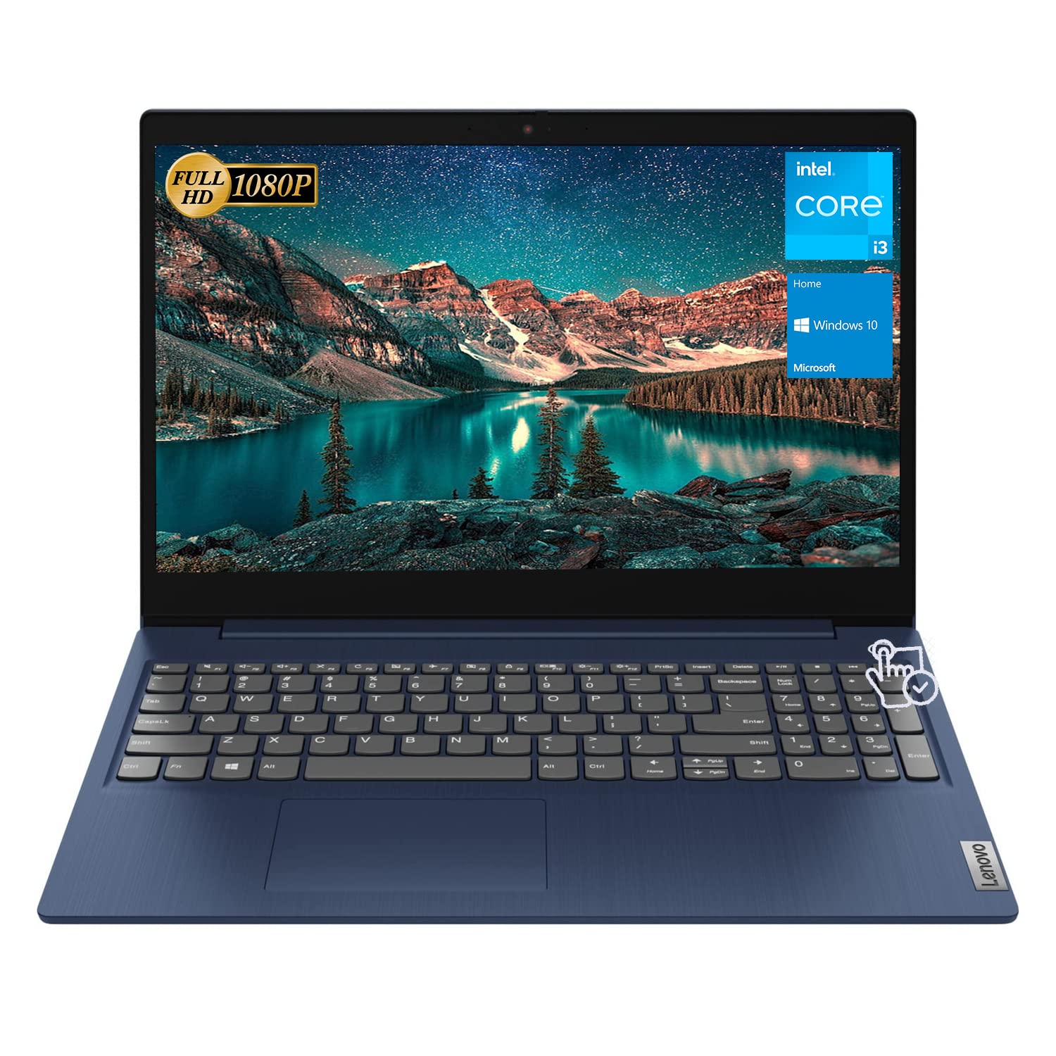 Lenovo IdeaPad 3i Laptop, 15.6” FHD, 11th Gen Intel Core i3-1115G4 Processor, 8GB DDR4 RAM, 256GB PCIe NVMe SSD, Fingerprint Reader, SD Card Reader, HDMI, Webcam, Windows 10 Home, Blue