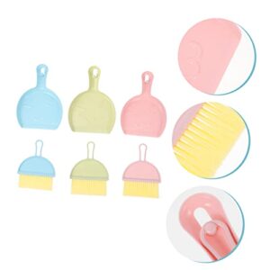 balacoo 15 Sets Hamster Cleaning Broom pan and Brush pet pan Hamster cage Dustpan Tabletop Brush Mini pan car Cleaning Accessories Hamster Accessories Kid Broom pp Rabbit Child Chinchilla