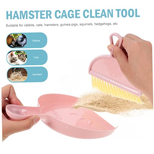 balacoo 15 Sets Hamster Cleaning Broom pan and Brush pet pan Hamster cage Dustpan Tabletop Brush Mini pan car Cleaning Accessories Hamster Accessories Kid Broom pp Rabbit Child Chinchilla