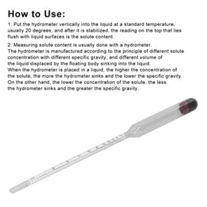 Beer Meter, Easy Reading Glass Hydrometer Tool Durable Wide Application for Office