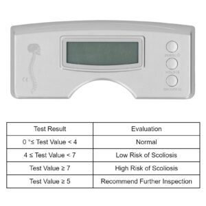 electronic scoliometer, high accuracy easy operation 0 to 30 degree scoliosis meter portable compact size with storage bag for hospital