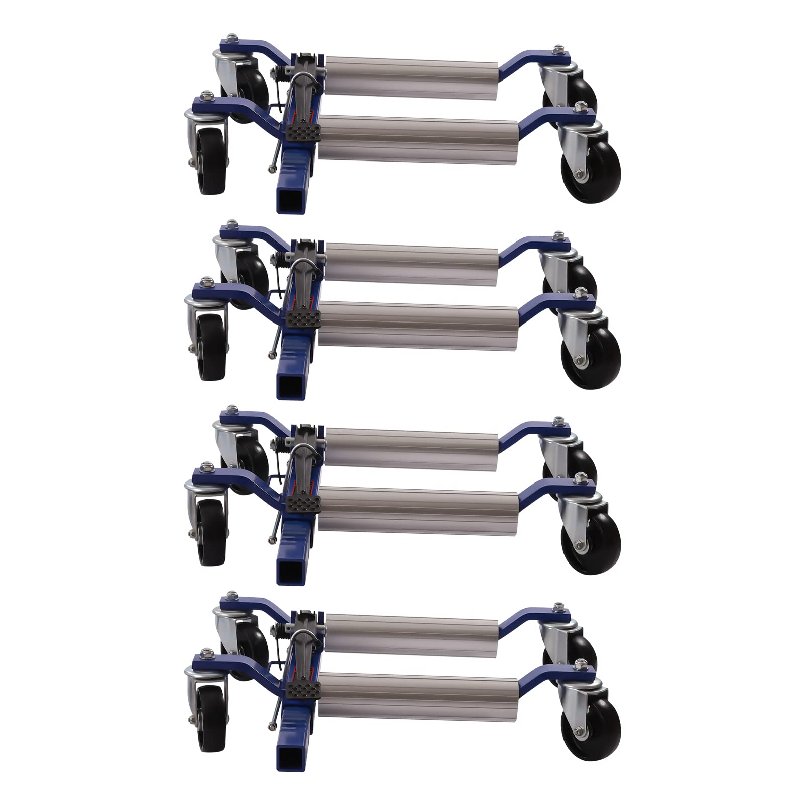 Gdrasuya10 Car Wheel Dolly, Set of 4 Heavy Duty Self Loading Dolly with 1300LBS Capacity, Self Loading Dolly w/Ratcheting Foot Pedal for Hydraulic Tire Jack Truck Rv Trailer