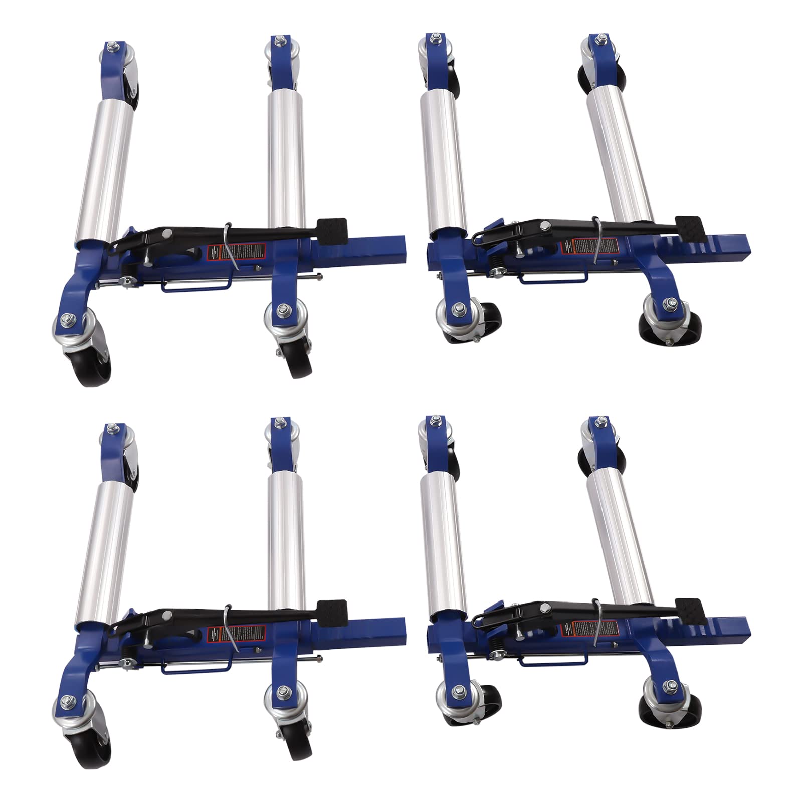 Gdrasuya10 Car Wheel Dolly, Set of 4 Heavy Duty Self Loading Dolly with 1300LBS Capacity, Self Loading Dolly w/Ratcheting Foot Pedal for Hydraulic Tire Jack Truck Rv Trailer