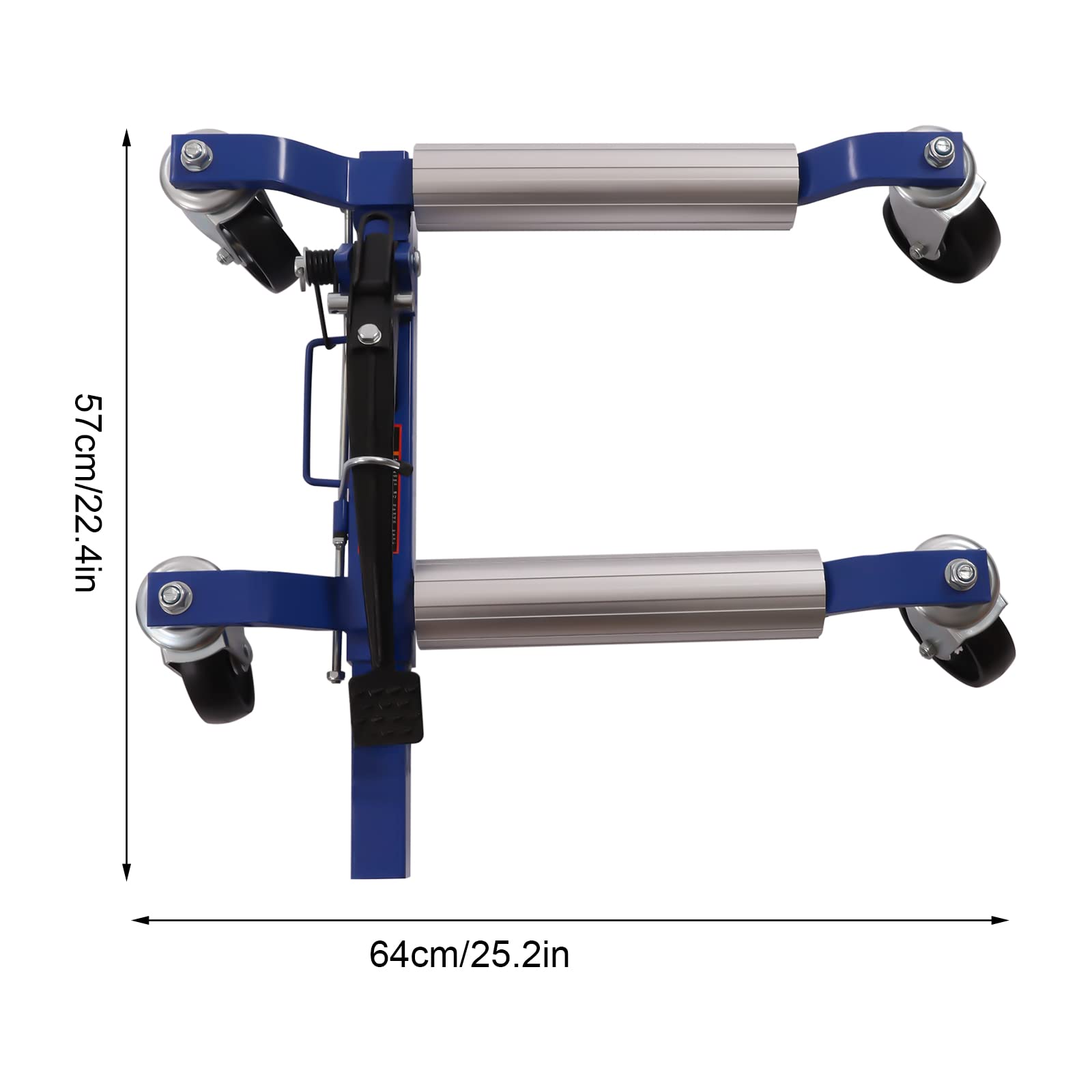 Gdrasuya10 Car Wheel Dolly, Set of 4 Heavy Duty Self Loading Dolly with 1300LBS Capacity, Self Loading Dolly w/Ratcheting Foot Pedal for Hydraulic Tire Jack Truck Rv Trailer