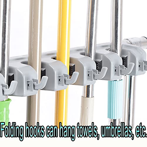 FOGLO Broom Holder,Cleaning Supplies Organizer,mop Holder,Put Wet Mops Cleaning Tool Rack Stainless,Cleaning Tool Cart Storage,for Garden Garage Schools,Hospitals,Factories,Hotels (Size : 5slots)