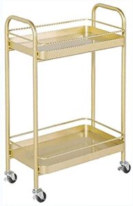 utility cart lab serving cart, medical cart iron rolling storage cart, 2-tier shelf with wheels,beauty salon organizer shelfnarrow kitchen trolley supply trolleys rolling cart