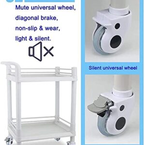 3 Tier Beauty Salon Rolling Trolley, Movable Mute Universal Wheel Hair Styling Salon SPA Tattoo Cart, Durable ABS Medical Tool