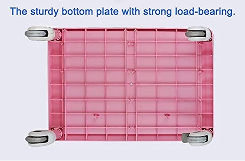 Medical Cart Household Utility Carts, Lab Cart Mobile Trolley Serving Equipment Mobile Beauty Salon Cart with Universal Wheel, Spa Hair Styling Rolling Trolley with Brake, Abs Utility Cart, Pink, S-54