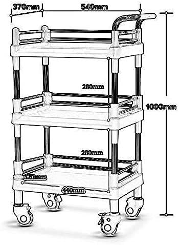 Medical Cart Household Utility Carts, Lab Cart Mobile Trolley Serving Equipment Mobile Beauty Salon Cart with Universal Wheel, Spa Hair Styling Rolling Trolley with Brake, Abs Utility Cart, Pink, S-54