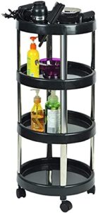 medical cart household utility carts trolley, lab cart round beauty salon cart with universal wheel, 4 tier hairdresser utility cart, mobile trolley with hair dryer ho