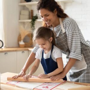 Silicone Pastry Mat for Baking, Baking Mat for Rolling Dough Non Slip Extra Large, Fondant Mat with Measurement, Kitchen Counter Mat for Pie Crust, Pizza and Cookies, Oven Liner Mat,16" x 24", Red