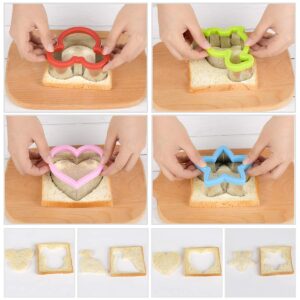 Hhyn Sandwich Cutters Set for Kids, Mickey Mouse, Dinosaur, Star, Heart Shapes and Mini Vegetable Fruit Cookie Cutters Food Mold for Holiday and Party