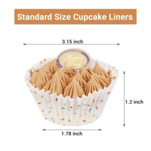 Candy White Cupcake Liners - Gifbera Standard Baking Cups Odorless Greaseproof Paper Muffin Wrappers, Pack of 200