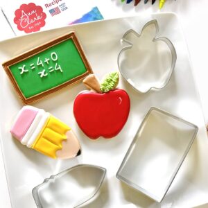 Back to School & Teacher Appreciation Cookie Cutters 3-Pc. Set Made in the USA by Ann Clark, Apple, Pencil, Notebook