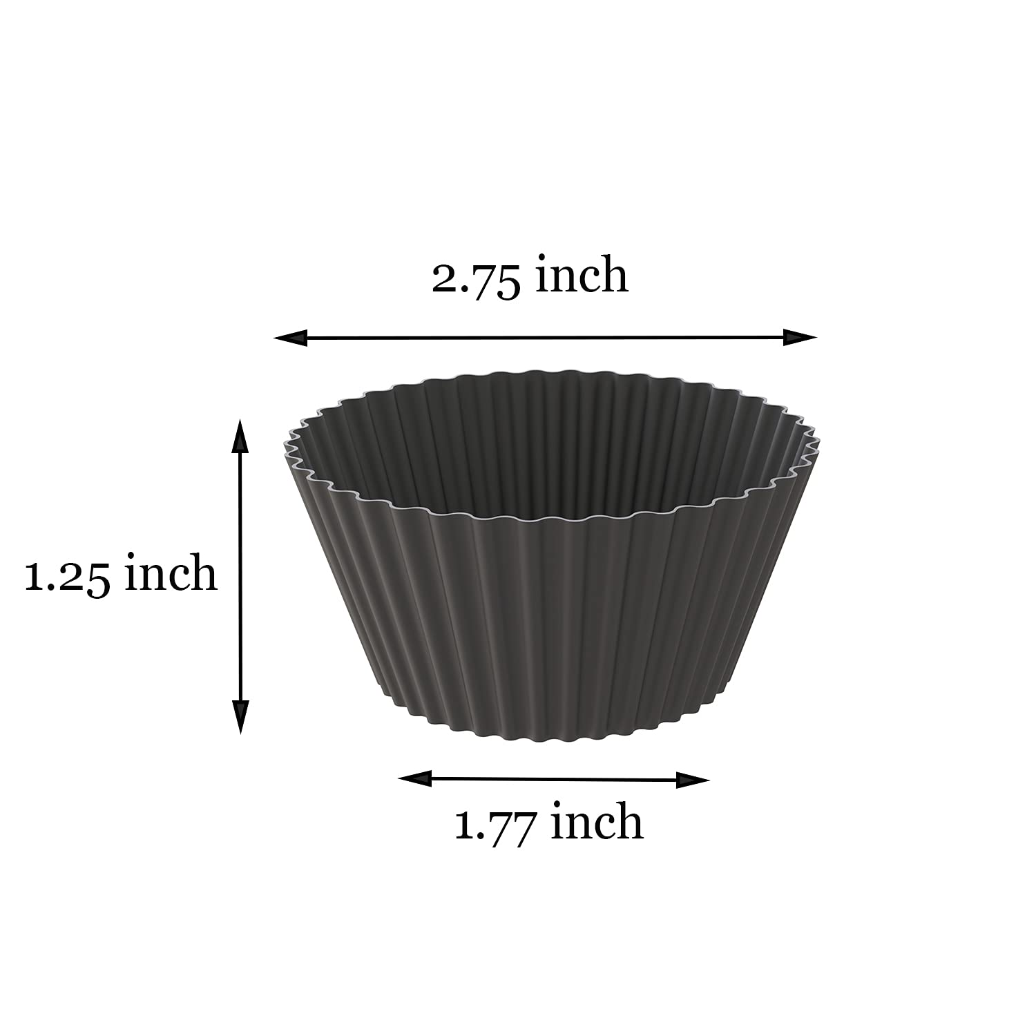 Reusable Silicone Baking Cups, Silicone Baking Molds, Matte Black and Matte White 24 Pack.