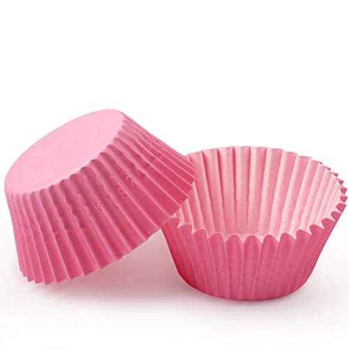 100 Pieces Standard Cupcake Cup Liners, Nonstick Parchment Papers Baking Cups, Safe Food Grade Inks and Paper Grease Proof Cupcake Liners for Baking Muffin and Cupcakes Decoration Cups (Pink 100pcs)