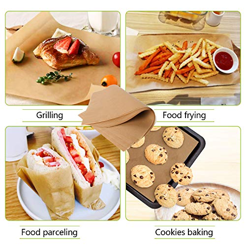 QYH 300 Pcs Parchment Paper Sheets for Baking, 8x12 Inches Unbleached Precut Parchment Paper for Baking Cookies, Frying, Air Fryer, Cooking, Grilling Rack, Oven